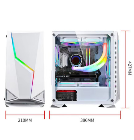 Gaming Kućište CS076 White RGB FRONT PANEL